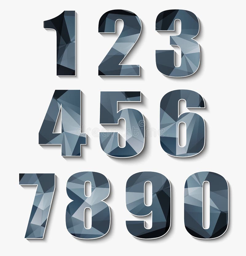 Set Polygon Numbers from 0 To 9 Stock Vector - Illustration of element ...
