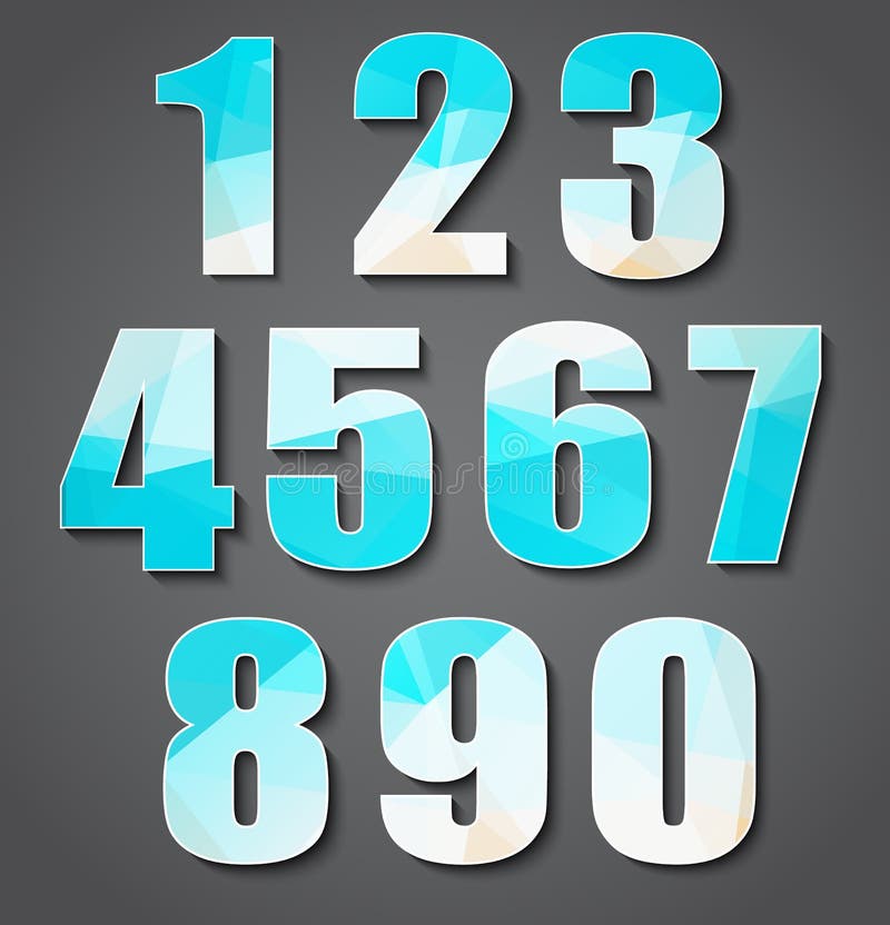 Set Polygon Numbers from 0 To 9 Stock Vector - Illustration of poly ...