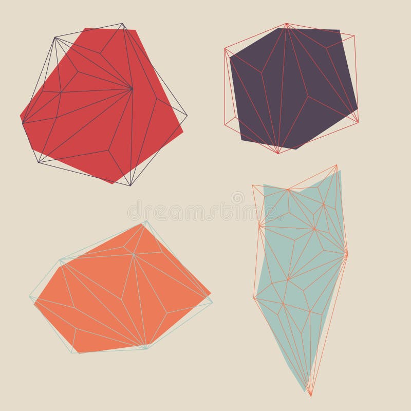Set of Polygon Outlined Shapes. Stock Illustration - Illustration of ...