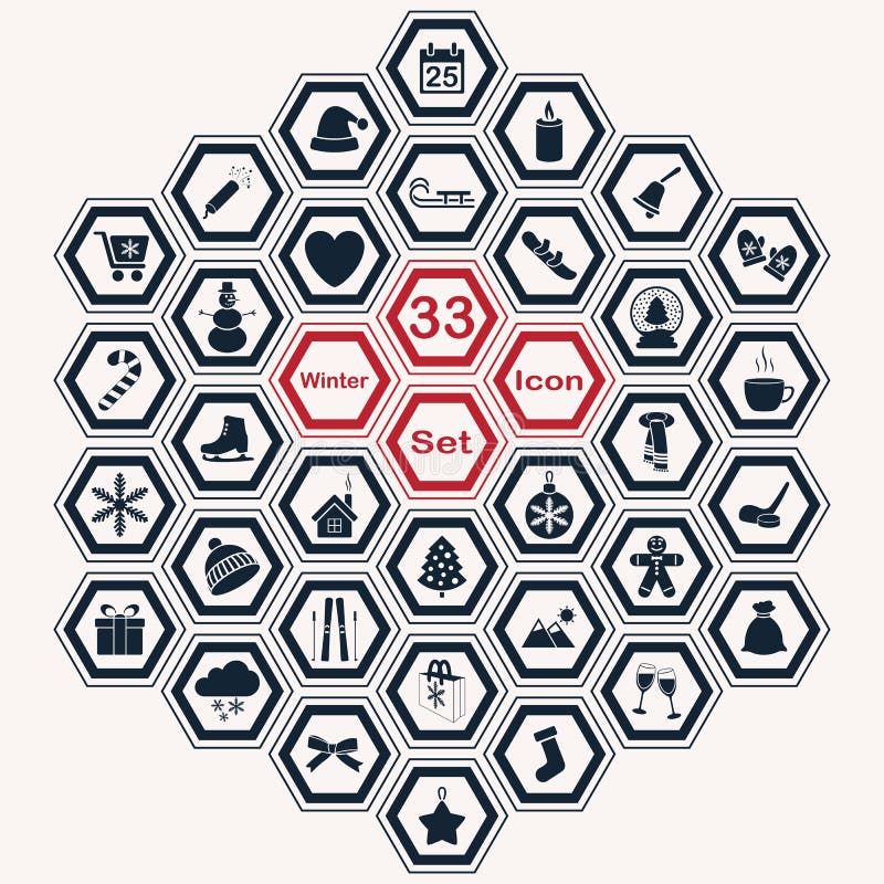 Set of Polygon Winter Icons Stock Vector - Illustration of package ...