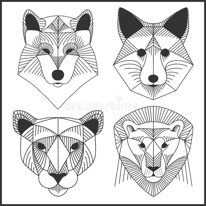 Geometric Line Animals Stock Illustrations – 2,400 Geometric Line ...