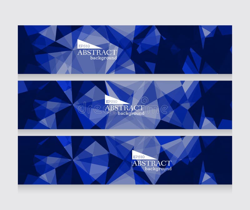 Set of Polygonal Dark Banners Stock Vector - Illustration of flyer ...
