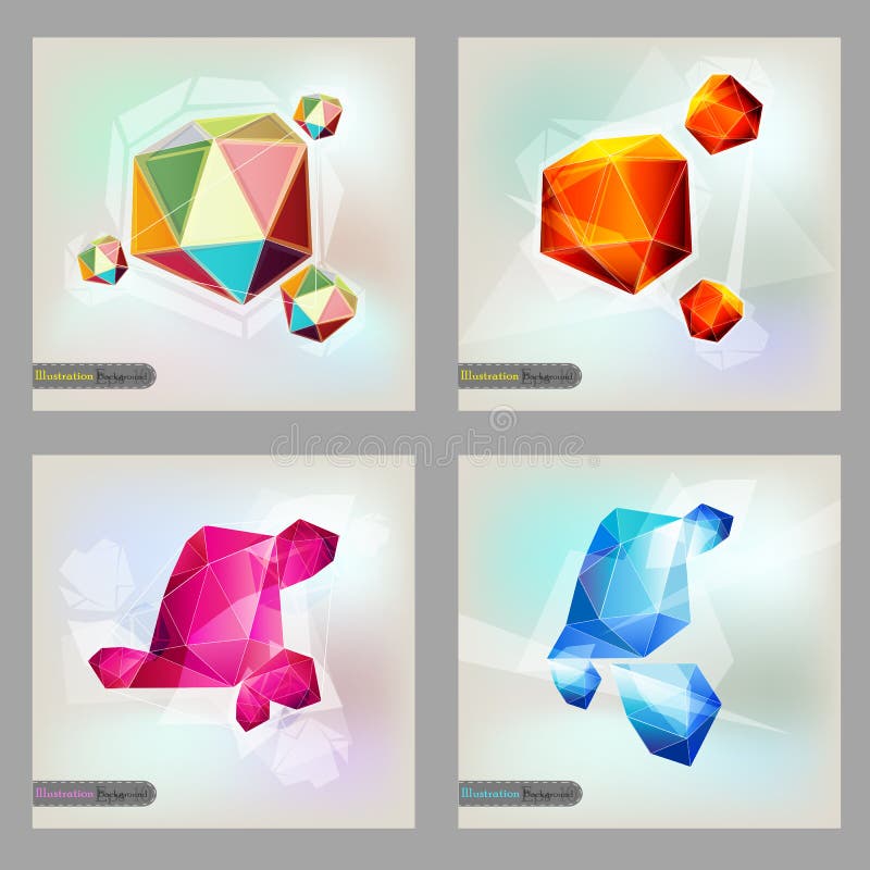 Set of Polygonal Geometric Figures . Brochure Stock Vector ...