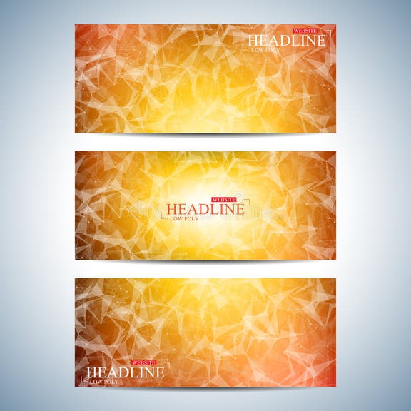 Set of Polygonal Horizontal Backgrounds. Modern Page Website Design ...