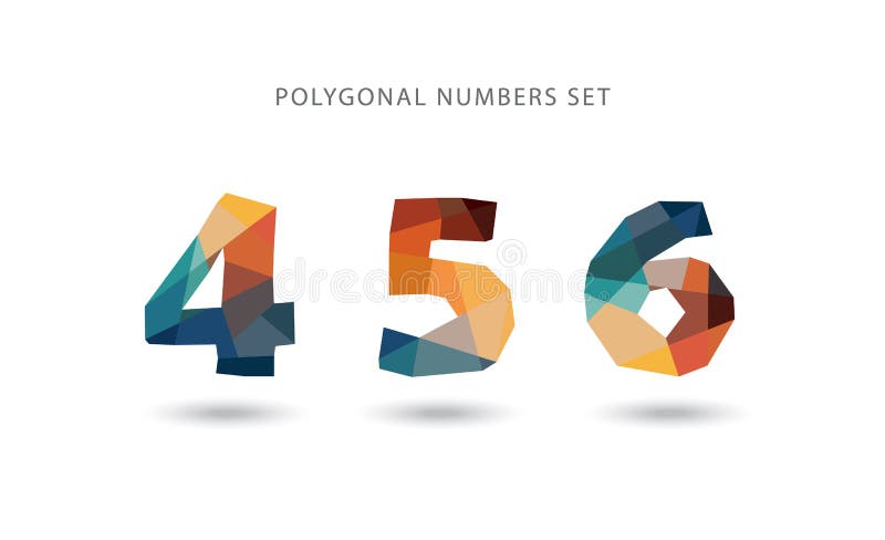 Set of polygonal numbers. stock vector. Illustration of alphabet - 60888563