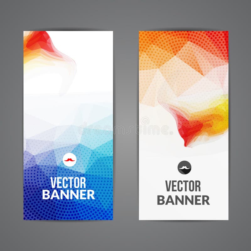 Set of Polygonal Triangular Colorful Background Banners Poster Booklet ...