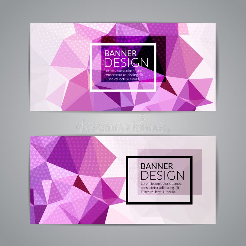 Set of Polygonal Triangular Colorful Background Banners Poster Booklet ...
