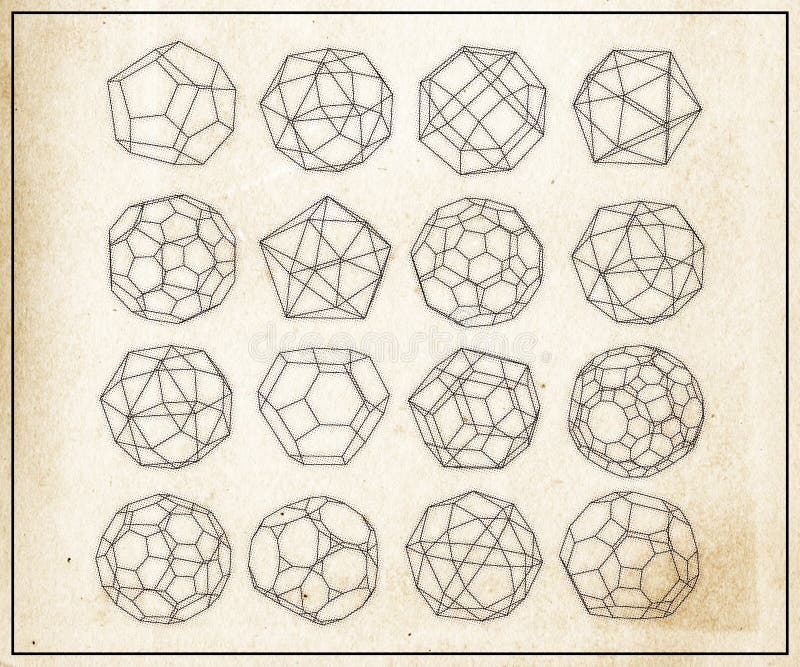 Set of polyhedrons stock illustration. Illustration of semitone - 280359491