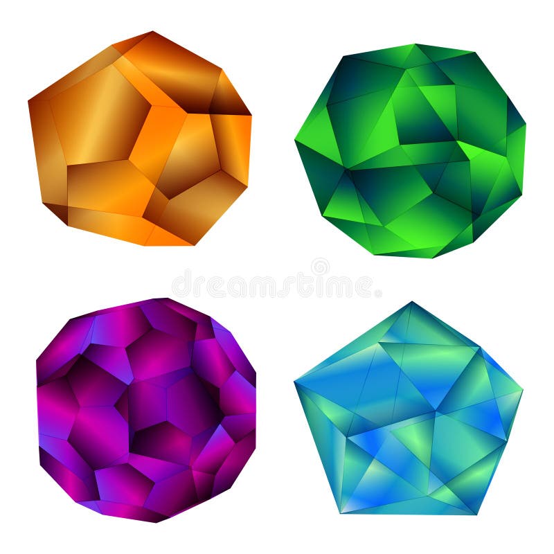 Set of Polyhedrons - Vector Illustration Stock Vector - Illustration of ...