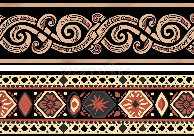 Set of Polynesian Traditional National Pattern Stock Photo - Image of ...