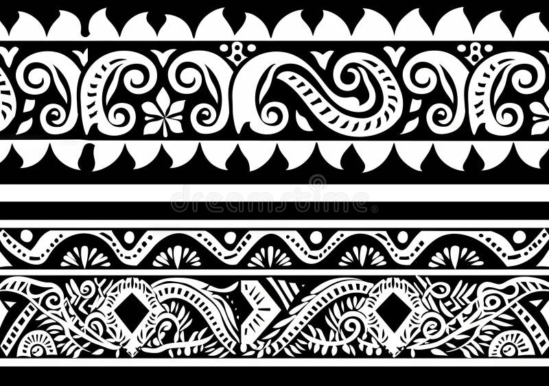 Set of Polynesian Traditional National Pattern Stock Photo - Image of ...