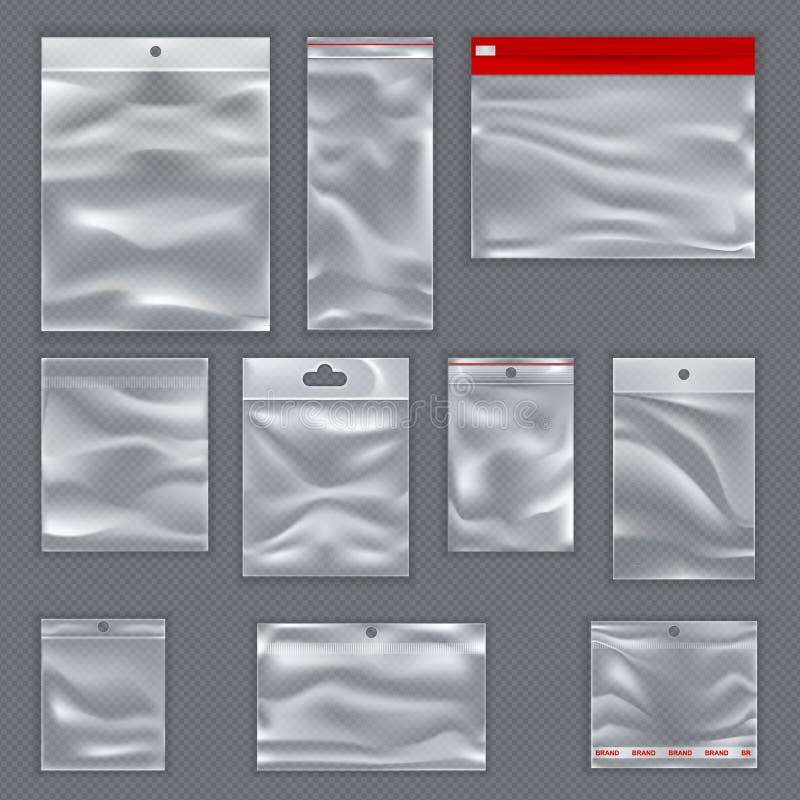 Zipped Empty Sealed Sachet or Packs Stock Vector - Illustration of ...