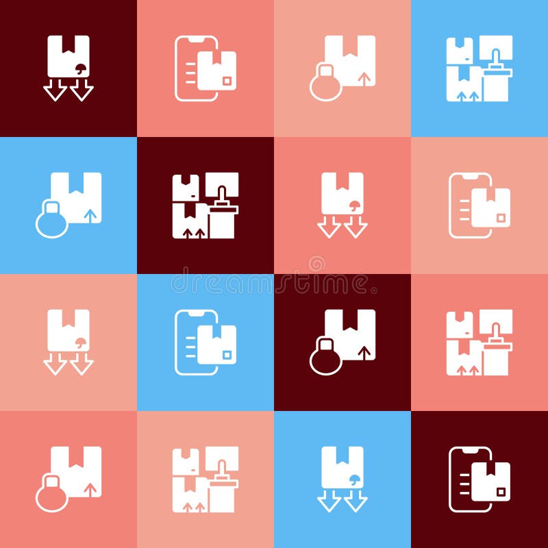 Set Pop Art Cardboard Box with Traffic Symbol, Document Tracking Marker ...