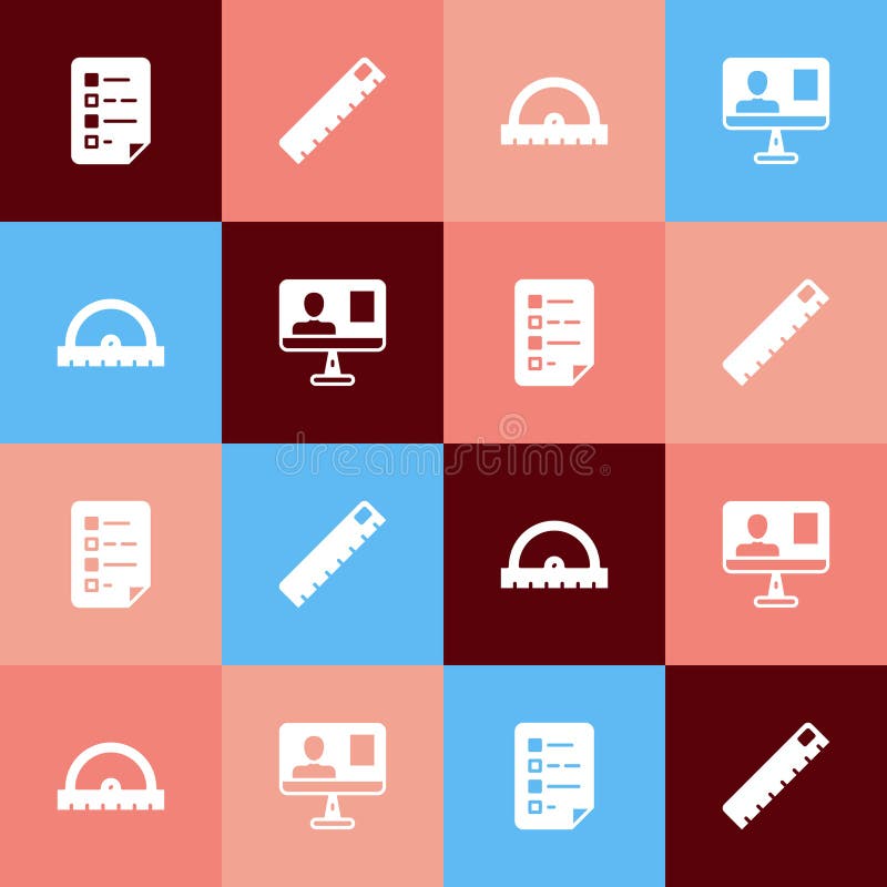 Set Pop Art Clipboard with Checklist, Ruler, Protractor Grid and Online ...