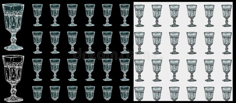 A Set, of a Pop Art Composition.a Glass Stock Illustration ...