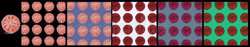 A Set, of a Pop Art Composition. with Psychedelic Colors, with Repeated ...