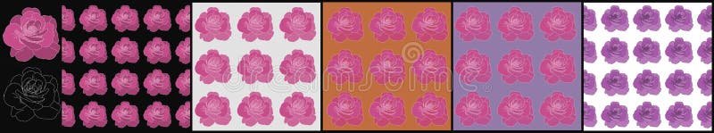 A Set, of a Pop Art Composition.a Rose Stock Illustration ...