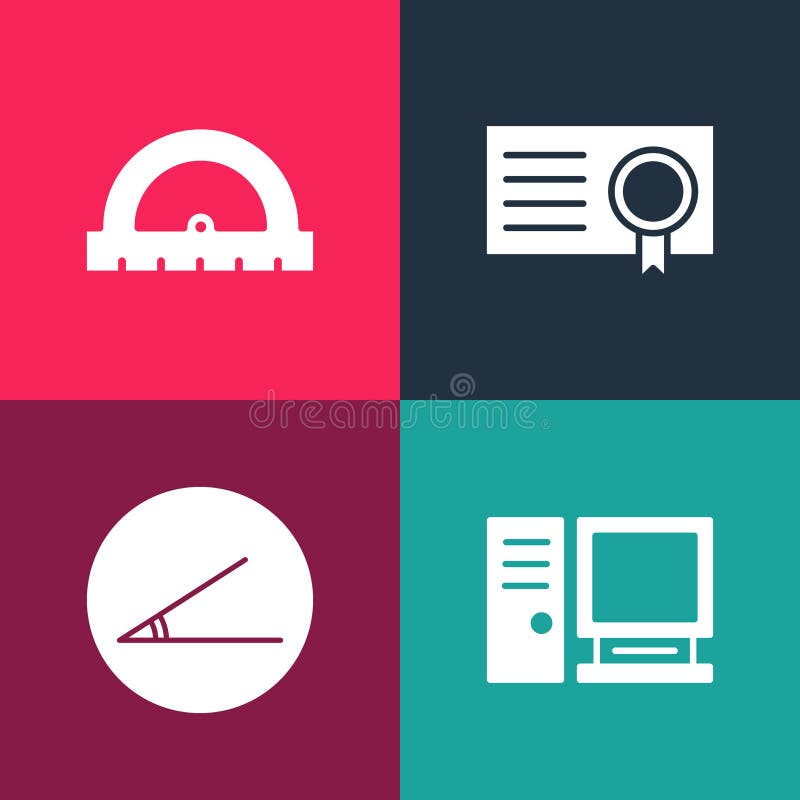 Set Pop Art Computer Monitor, Acute Angle, Certificate Template and ...