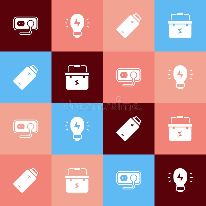 Set Pop Art Electrical Outlet, Creative Lamp Light Idea, Battery Charge ...