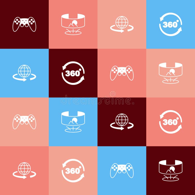 Set Pop Art Gamepad, 360 Degree View, 3d Modeling and Icon. Vector ...