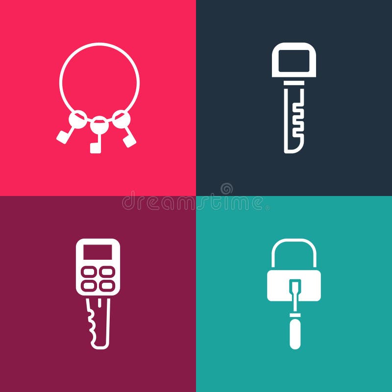 Set Pop Art Lock Picks for Lock Picking, Car Key with Remote, Key and ...