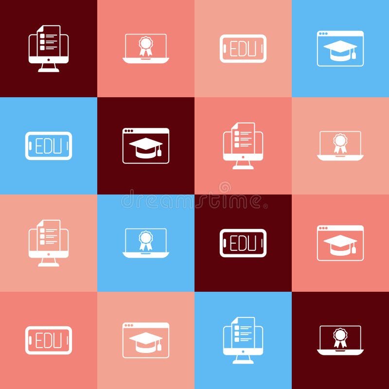 Set Pop Art Online Quiz, Test, Survey, Education with Diploma, and Icon ...