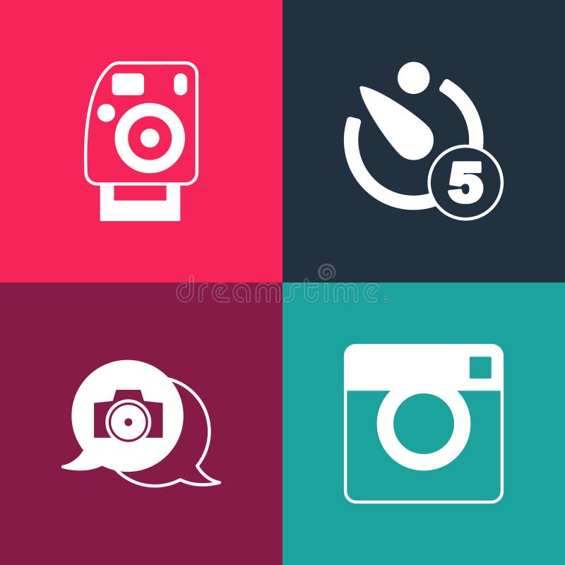 Set Pop Art Photo Camera, , Camera Timer and Icon. Vector Stock Vector ...