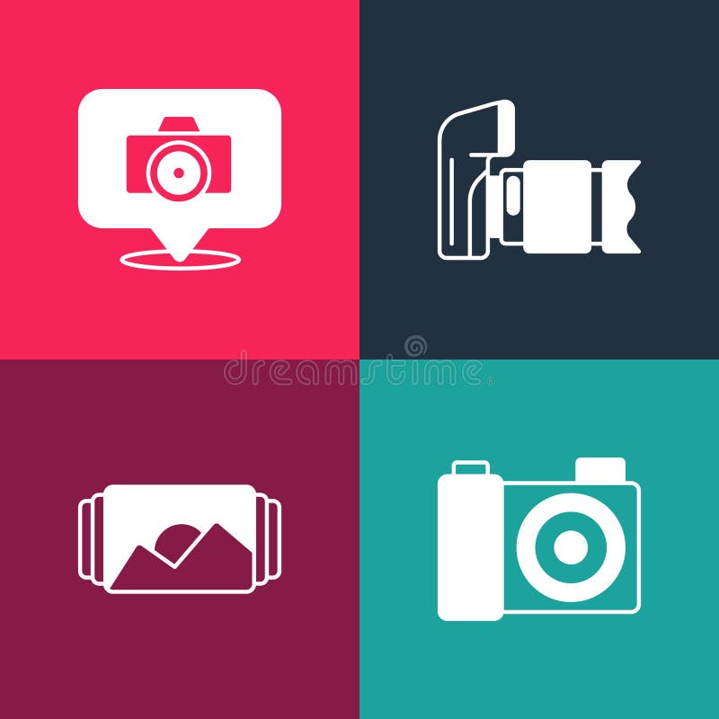 Set Pop Art Photo Camera, Frame, and Icon. Vector Stock Vector ...