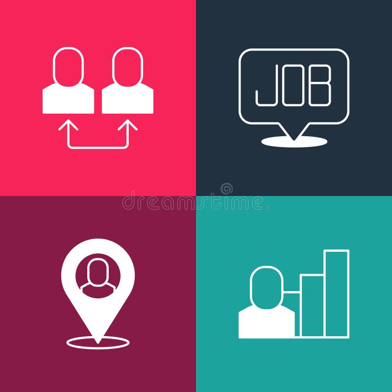 Set Pop Art Productive Human, Worker Location, Search Job and Exchange ... Set Pop Art Productive Human, Worker Location, Search Job and Exchange ...