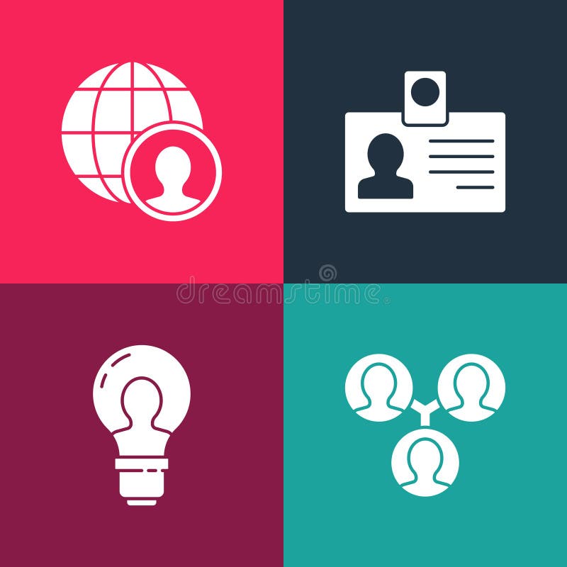 Set Pop Art Project Team Base, Head with Lamp Bulb, Identification ...