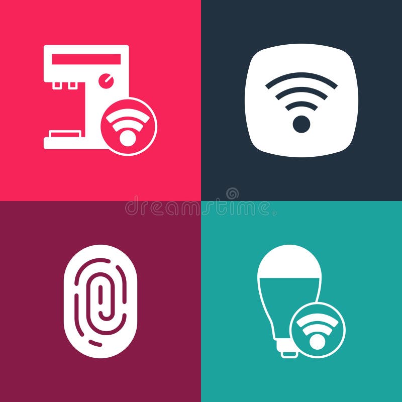 Set Pop Art Smart Light Bulb, Fingerprint, Wi-Fi Wireless Internet ...