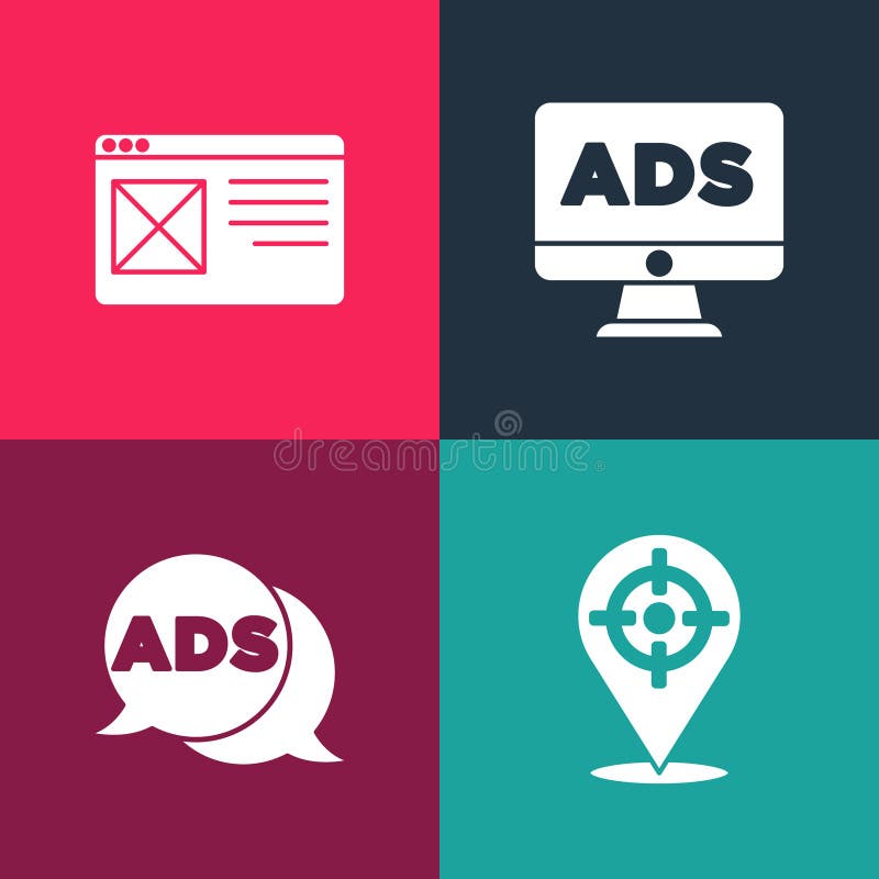 Set Pop Art Target Sport, Advertising, and Browser Window Icon. Vector ... Set Pop Art Target Sport, Advertising, and Browser Window Icon. Vector ...