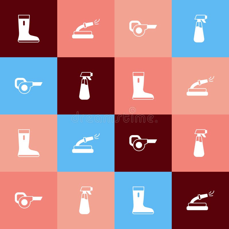 Set Pop Art Waterproof Rubber Boot, Garden Hose, Leaf Garden Blower and ...