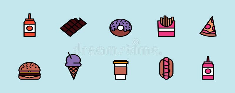 Set of Popular Desert. Cartoon Icon Design Template with Various Models ...