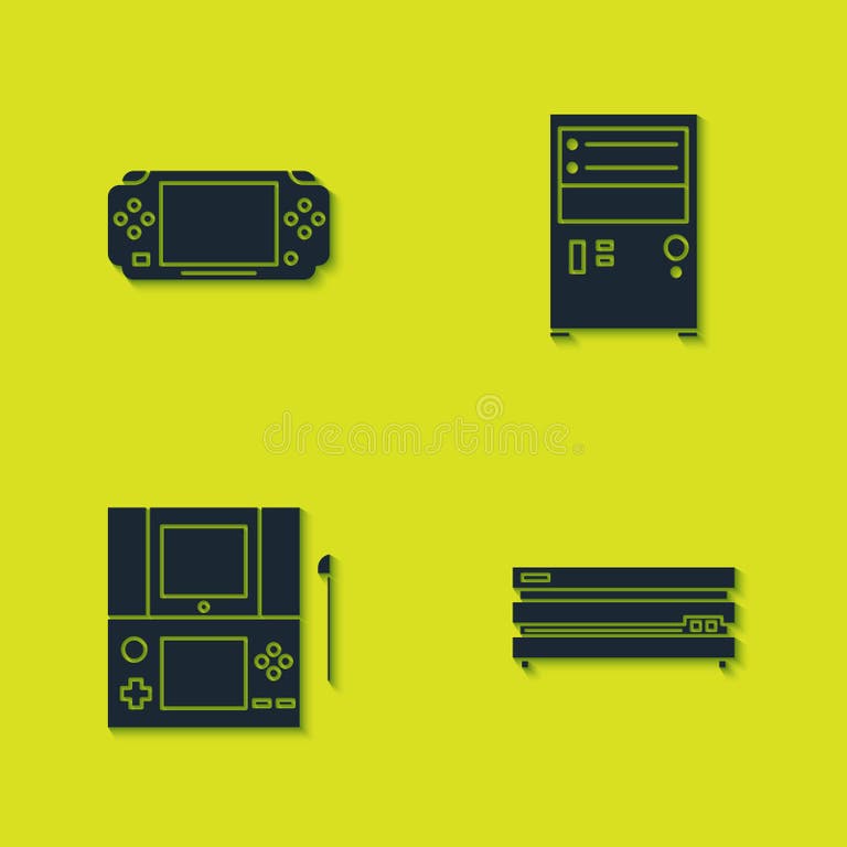 Set Portable Video Game Console, Video, and Computer Icon. Vector Stock ...