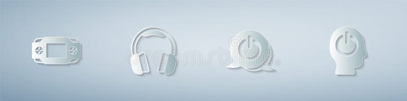 Set Portable Video Game Console, Headphones, Power Button and . Paper ... Set Portable Video Game Console, Headphones, Power Button and . Paper ...