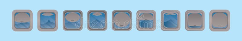 Set of Porthole Cartoon Icon Design Template with Various Models ...