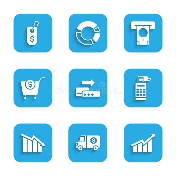 Set Pos Terminal, Armored Truck, Financial Growth Increase, Cash Register Machine, Decrease ...