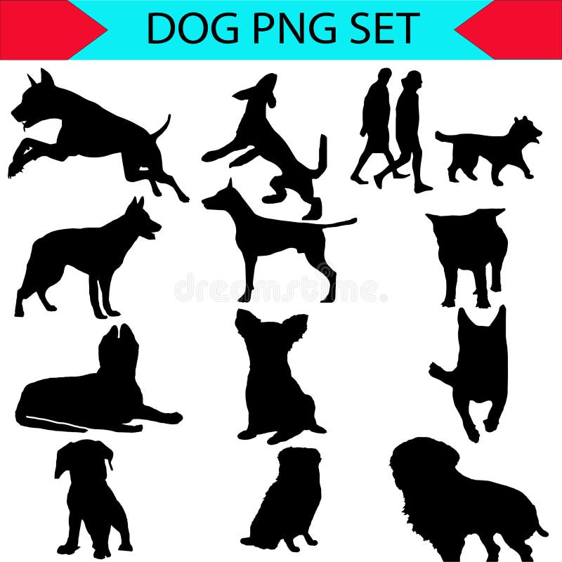 Set of Poses for the Animation of the Dog. the Dog is Running Stock ...