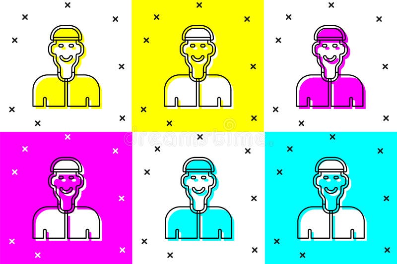 Set Positive Thinking Icon Isolated on Color Background. Vector Stock ...