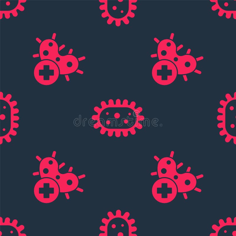 Set Positive Virus and Virus on Seamless Pattern. Vector Stock Vector ...