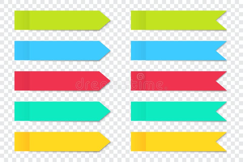 Set of Post Note Stickers Arrow with Shadow Stock Vector - Illustration ...