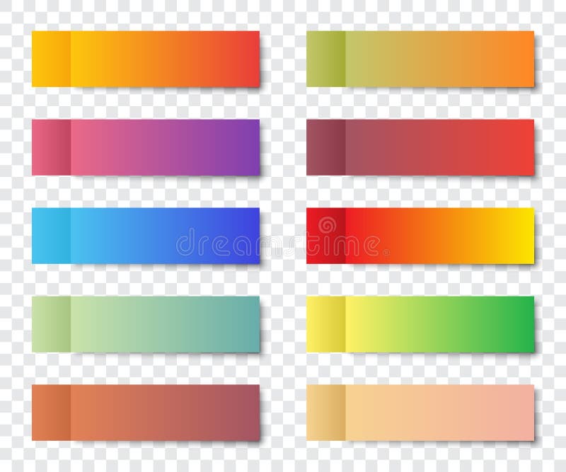 Post Note Sticker Set Isolated on Transparent Background. Paper Sticky ...