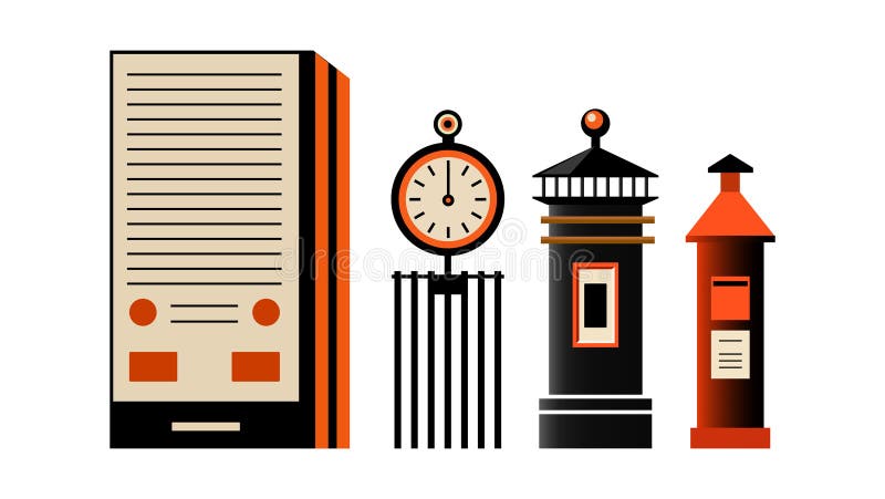 Set of Post Office THings - Post Office Box, Building and Post Office ...