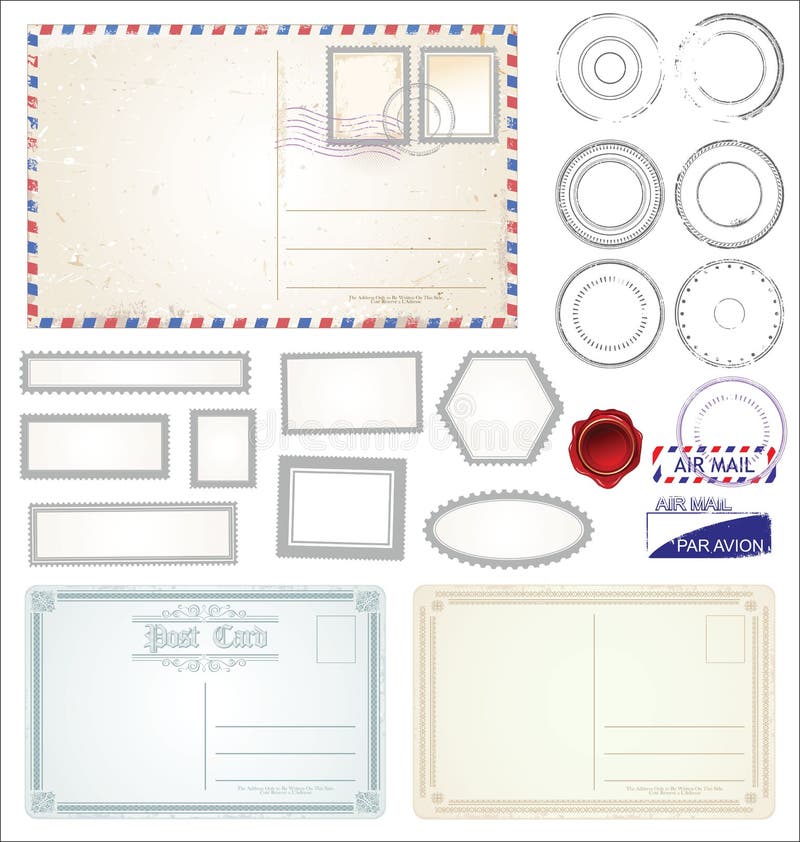 Post Symbols Set Vector Illustration. Stock Vector - Illustration of ...