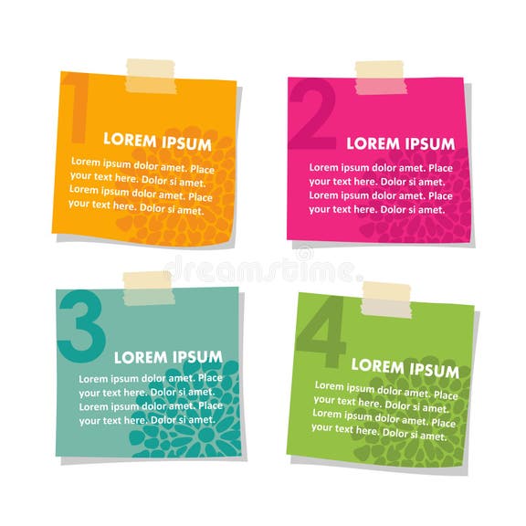 Set of Post it Stick Notes Papers, Illustration I Stock Vector ...