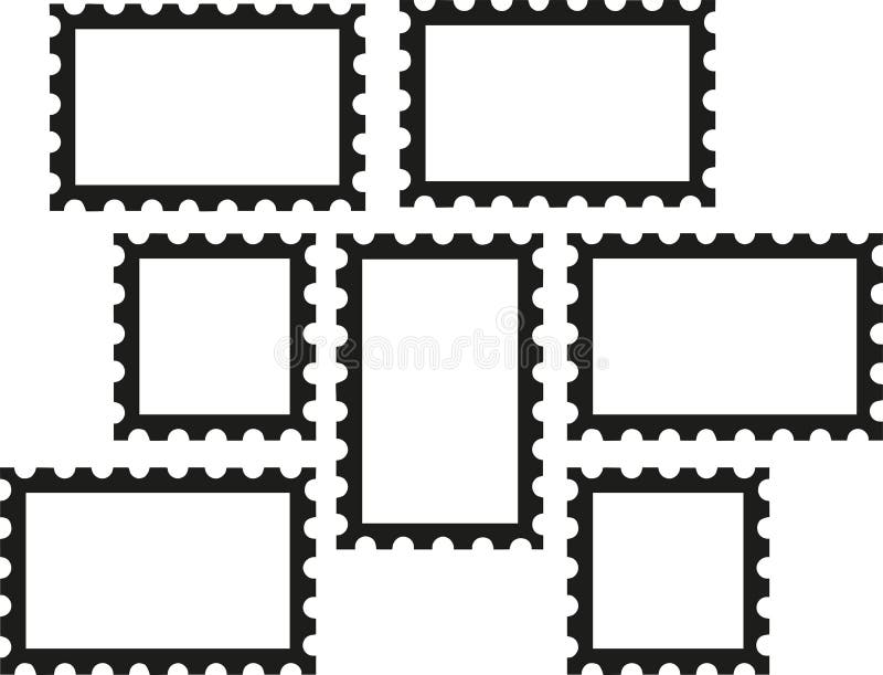 Postage Stamp with Perforated Border Stock Vector - Illustration of ...