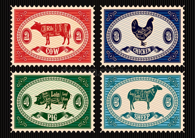 Meat Stamps Stock Illustrations – 390 Meat Stamps Stock Illustrations ...