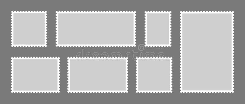 Set of Postage Stamps. Post Stamp Frame and Border Stock Vector ...