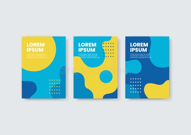 Set of Poster Cover Design with Text Stock Vector - Illustration of ...